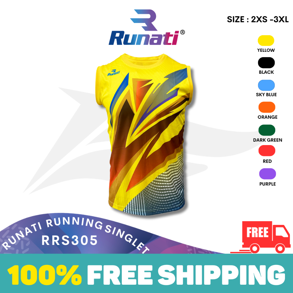 [NEW ARRIVAL] Runati running round neck men singlet RRS305 | baju ...