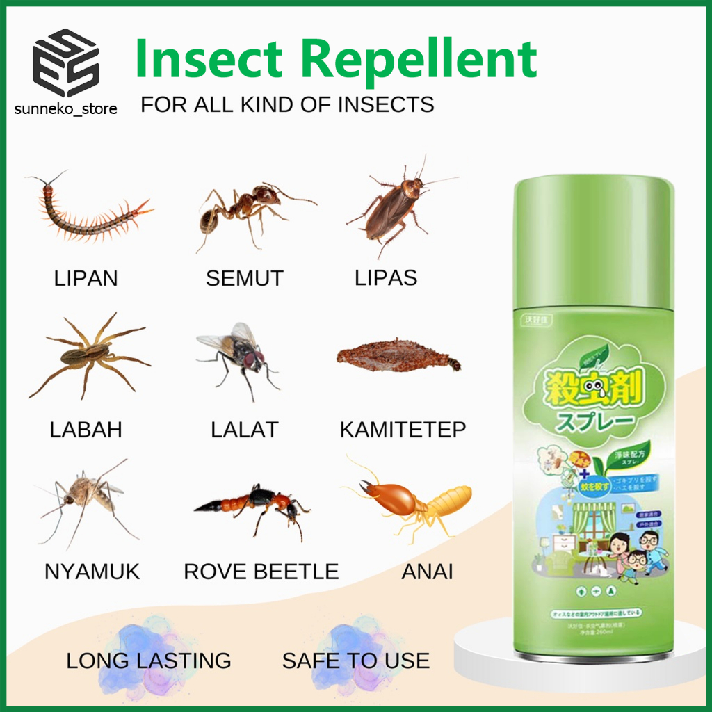 Insect Repellent Spray Serangga Organik Fly&Cockroach&Ant Repellent ...