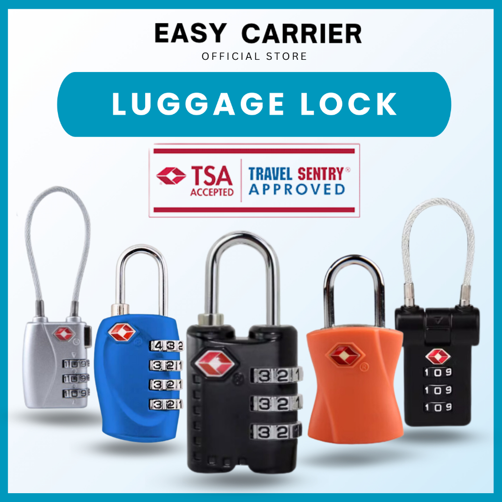 TSA Approved 3 Digit Combination Lock/2 Key Lock: Zinc Alloy/Cut ...