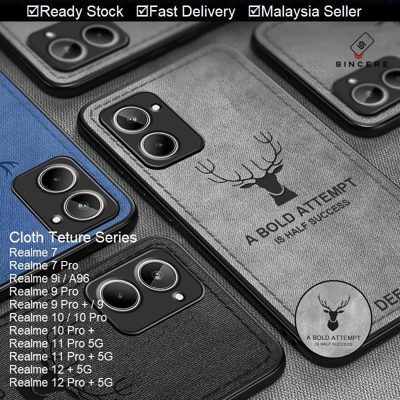 Realme 12 Pro Plus + 5G 11 10 9 9i A96 A76 Cloth Texture Phone Case ...