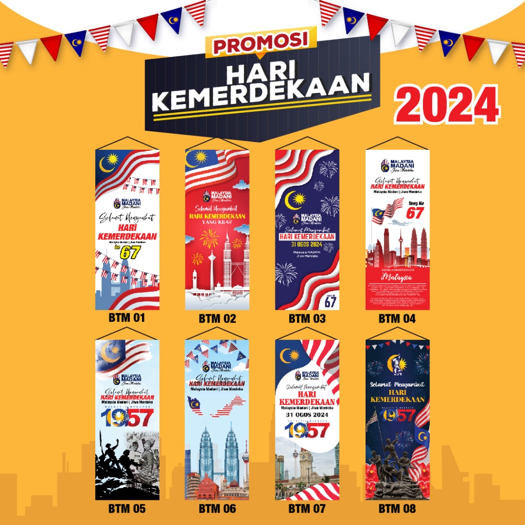 🔥1 DAY SHIP🔥BANTING HARI KEMERDEKAAN / HARI MALAYSIA (Boleh tambah logo ...