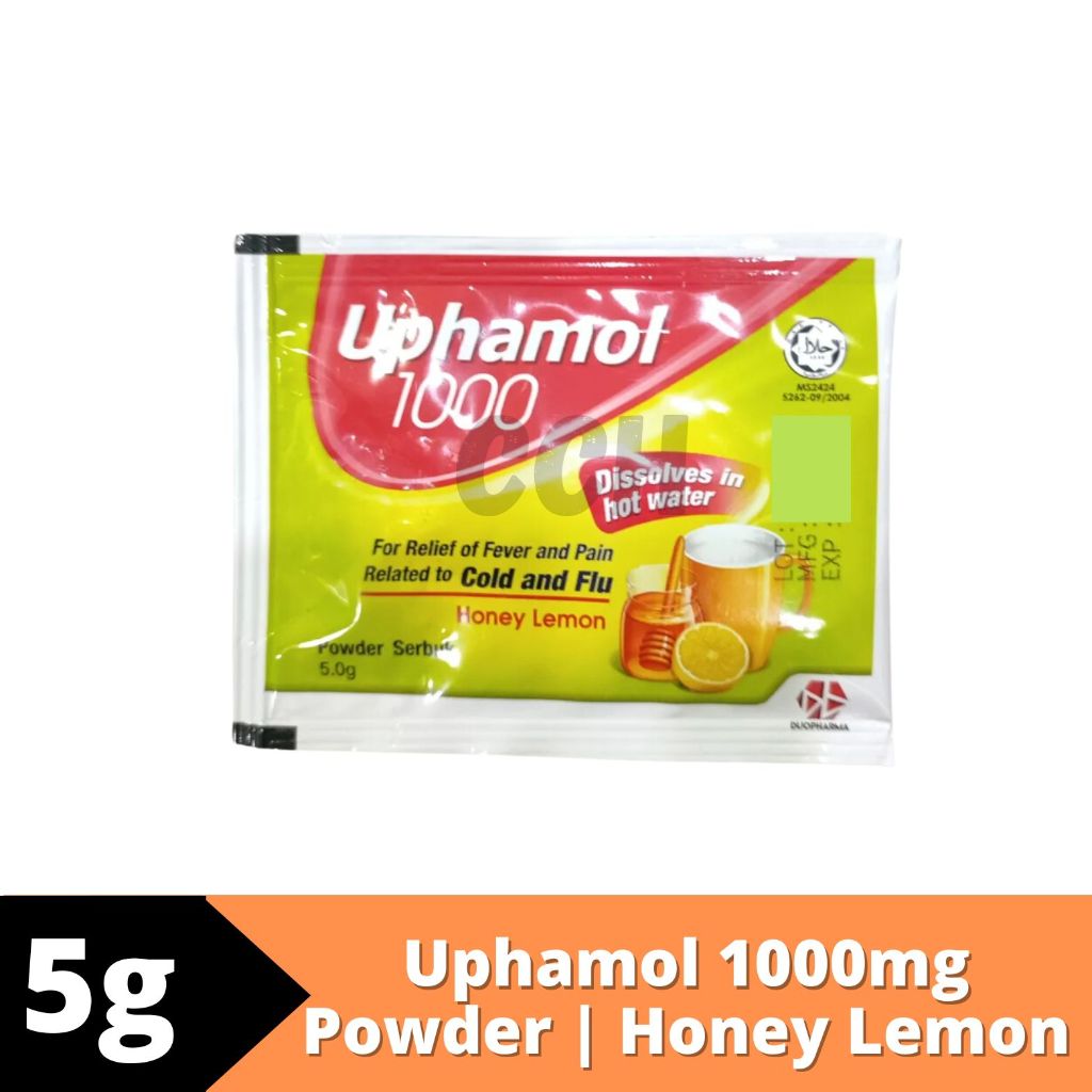 Uphamol 1000mg Powder Cold& Flu Honey Lemon 5g (1 Packs) | Shopee Malaysia
