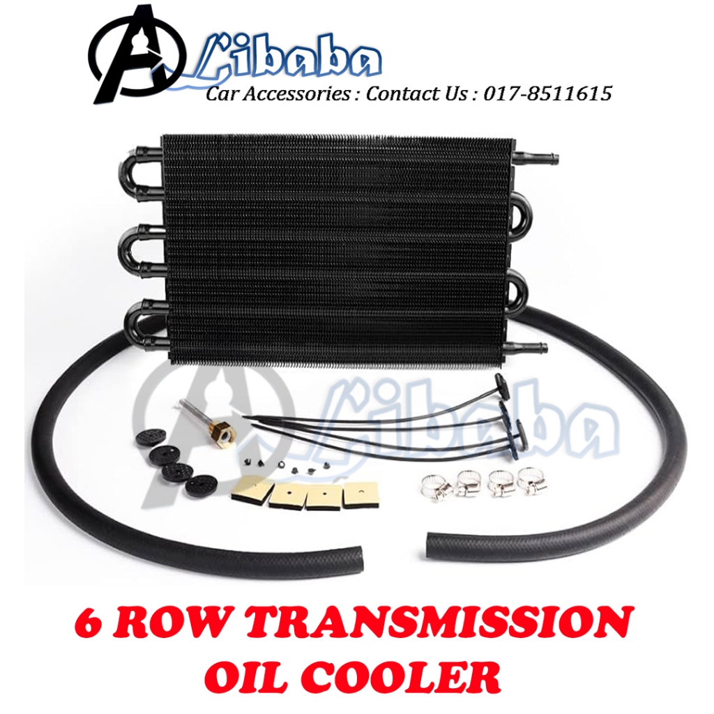 6 Rows Aluminum Transmission Oil Cooler Engine Oil Cooler Kit Radiator ...