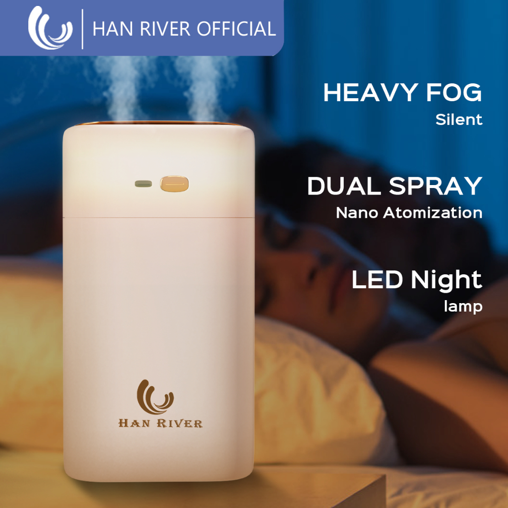 HAN RIVER Air Humidifier 1300ML Double Spray Diffuser Essential Oil ...