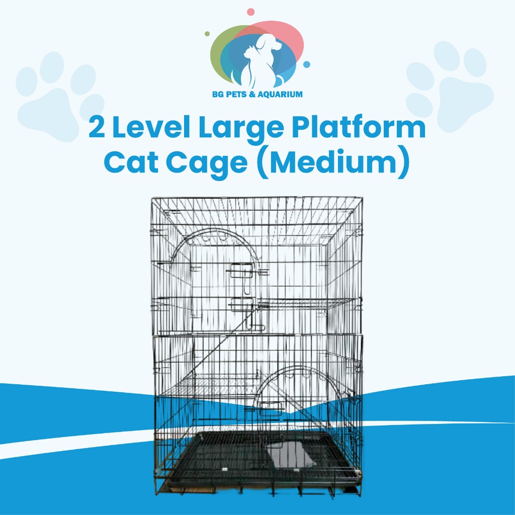 (CLEARANCE STOCK) 2 Level Large Platform Cat Cage (Medium) 76cm(L) x ...