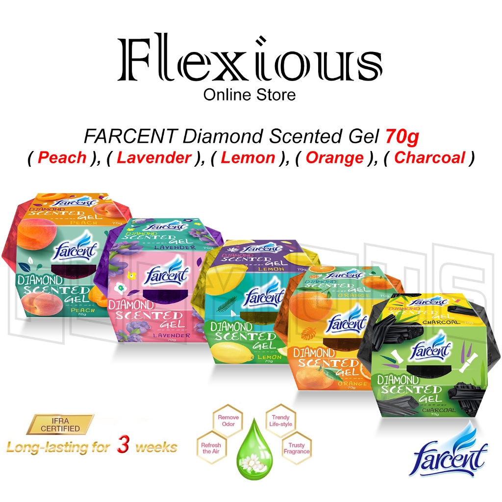 *FARCENT* Diamond Scented Gel Air Freshener 70g ( Peach ), ( Lavender ...
