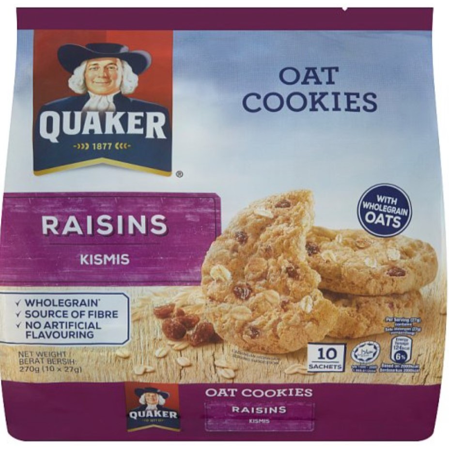 QUAKER Oat Cookies Raisin 250g | Shopee Malaysia