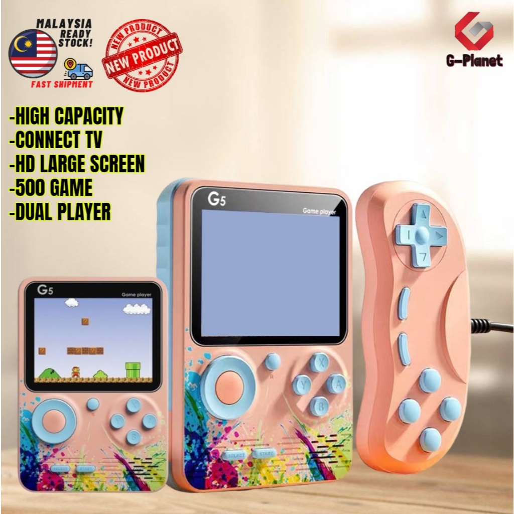 G5 HD 1/2 Player Screen Handheld Game Console Contra Mini Arcade 500 ...