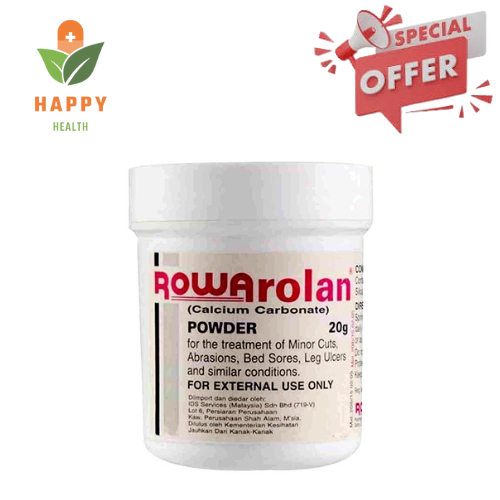 ROWAROLAN POWDER (Calcium Carbonate) 20G - Treats Minor Cut, Abrasion ...