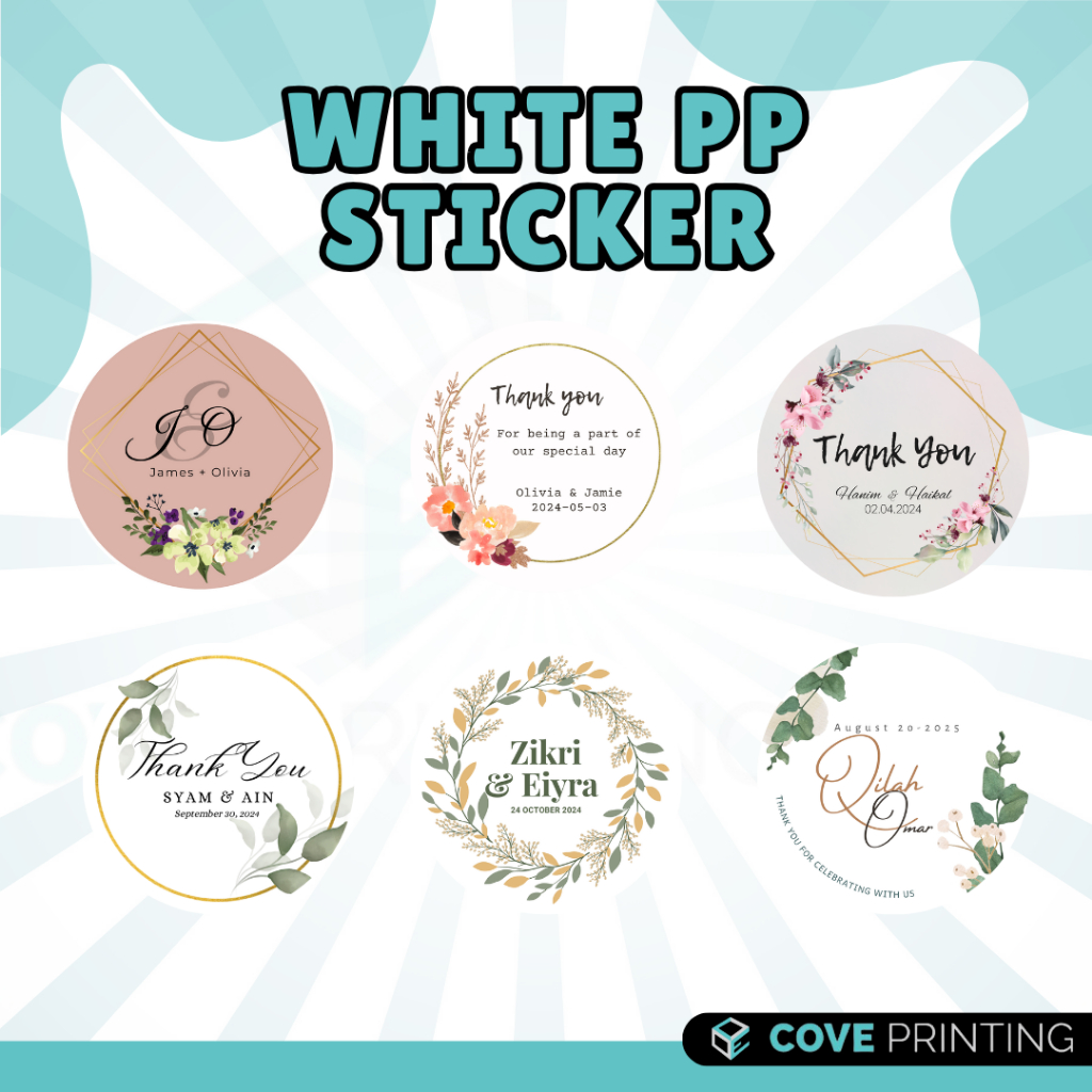 8CM STICKER LABEL PRODUCT (WHITE PP) | Shopee Malaysia