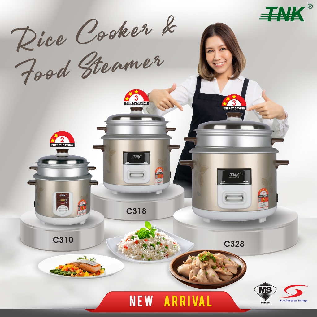 TNK Rice Cooker & Food Steamer (1 Liter / 1.8 Liter / 2.8 Liter ...