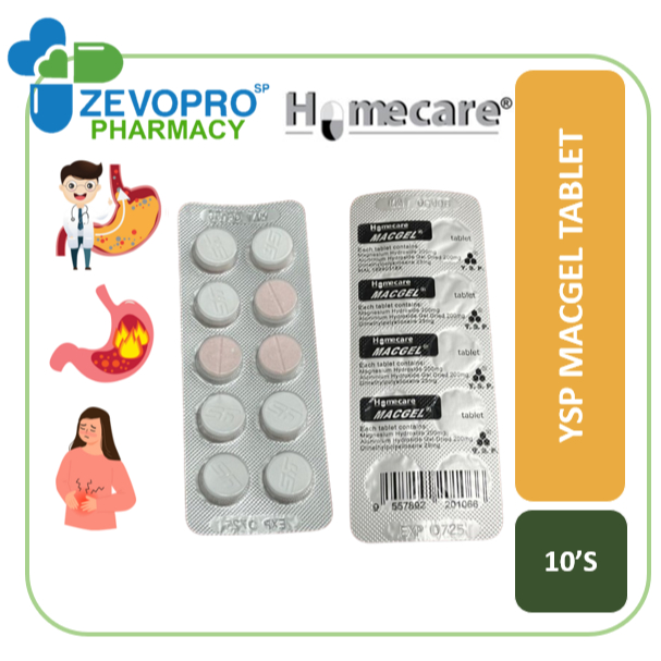 YSP Homecare Macgel Tablet 10's tablets [EXP 07/2025] | Shopee Malaysia