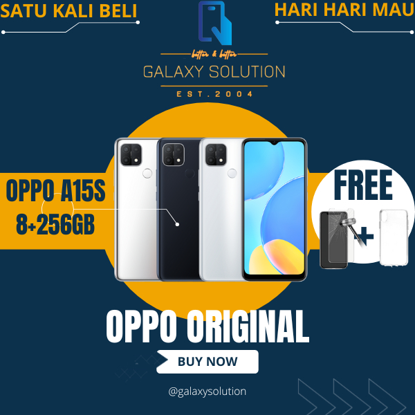 [FREE GIFT]OPPO A15s - 8GB RAM + 256GB ROM 6.52 Inches 13MP LTE - Original Smartphone PERCUMA ...