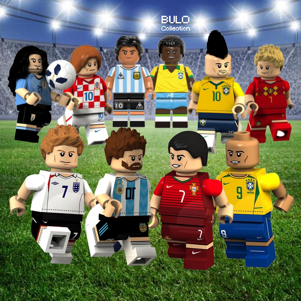 Football National Team Custom Minifigures Messi Ronaldo Beckham Neymar ...