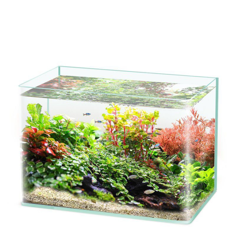 Yee super white glass hot curved fish tank desktop small aquarium ...