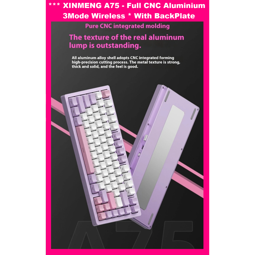 XINMENG A75 Full CNC Aluminium Keyboard | Shopee Malaysia