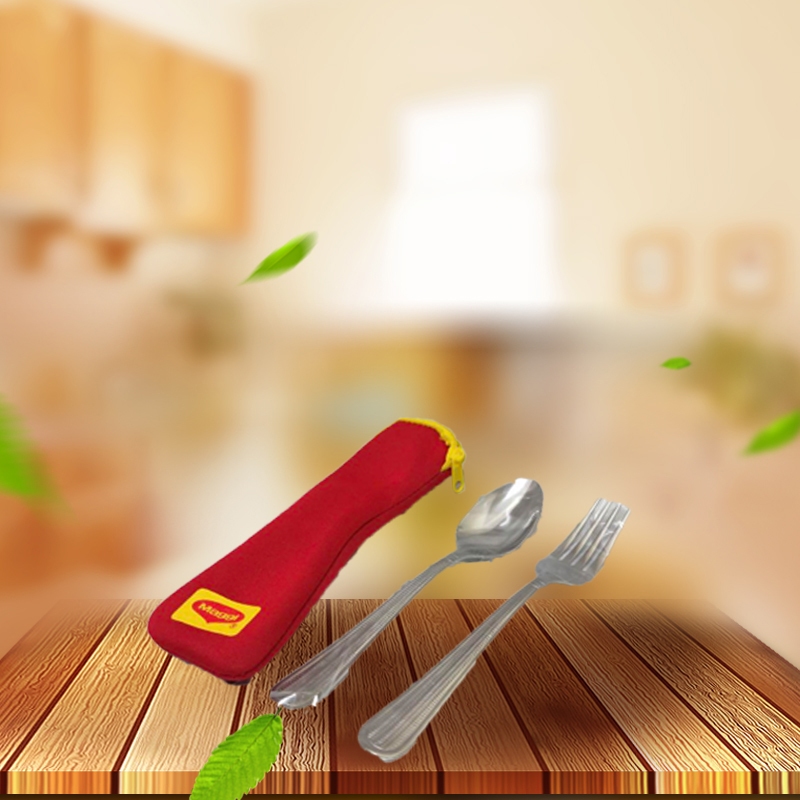 MAGGI Stainless Steel Cutlery Set (Fork and Spoon) with Casing [10set ...