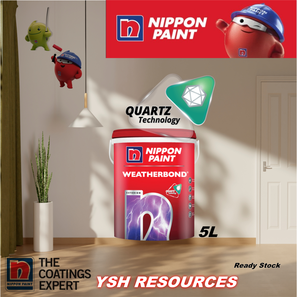 5L Nippon Paint Weatherbond ( QUARTZ Technology ) / Exterior Wall Paint ...