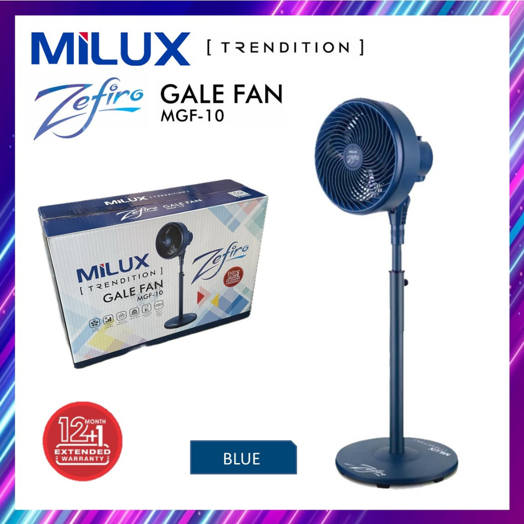 Milux 10" Zefiro Gale Fan MGF10 JET AIR FAN Stand Fan Kipas Berdiri ...