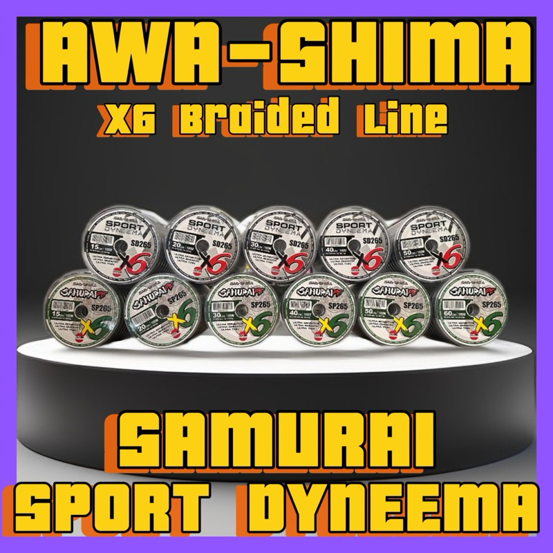 AWA-SHIMA Samurai&Sport Dyneema Braided Line X6 Tali Benang Outdoor ...