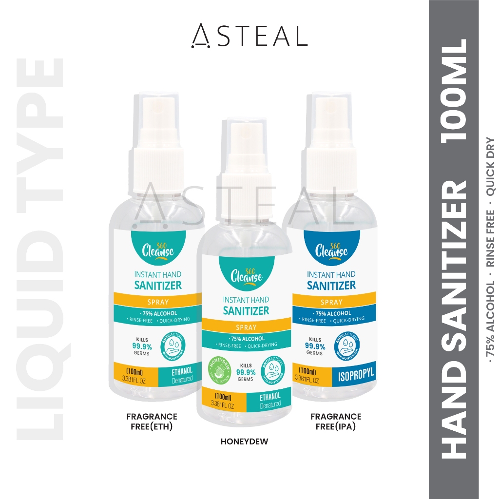 Cleanse360 Hand Sanitizer 75% Ethanol Alcohol [Liquid/Spray - 80 & 100ml] | Shopee Malaysia