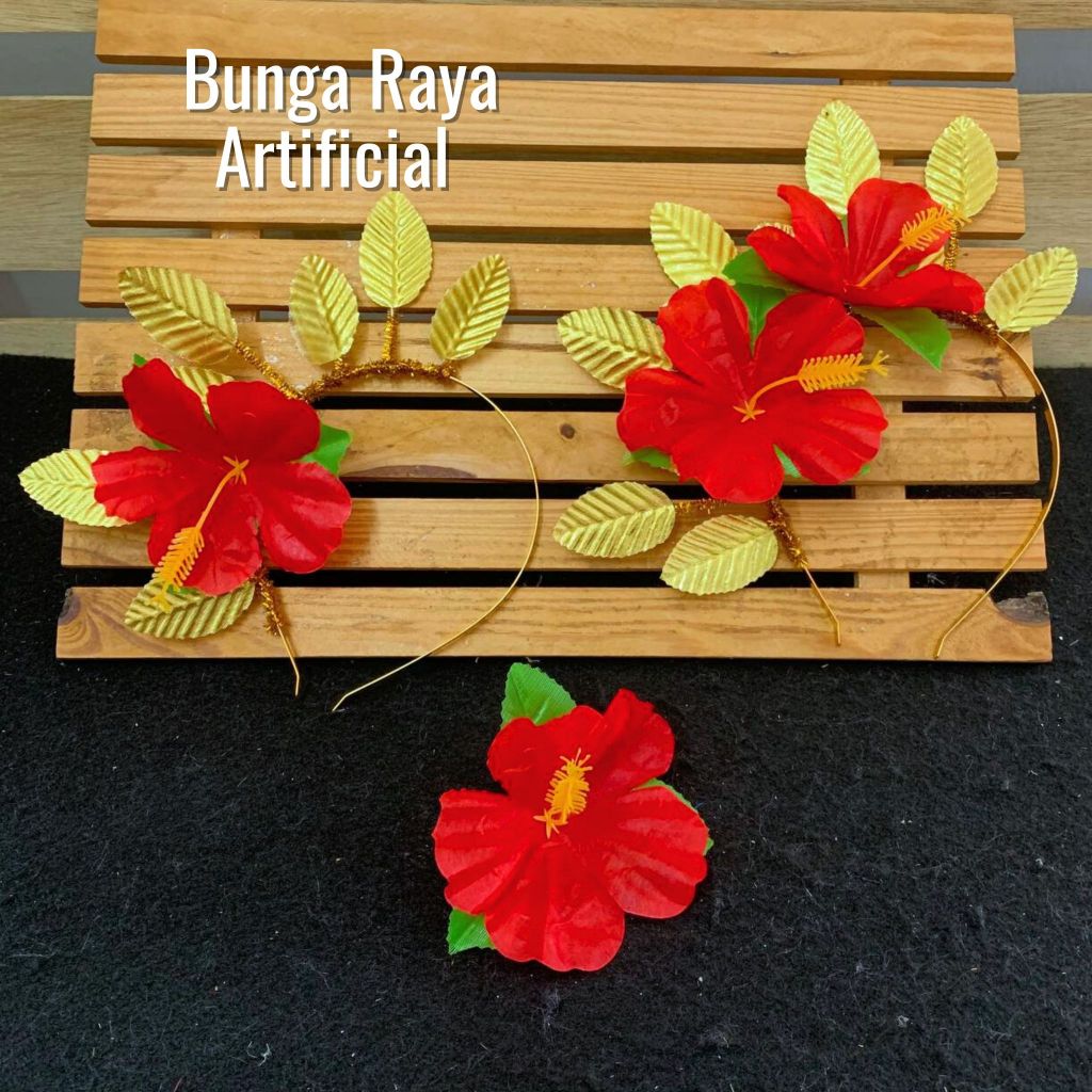 Bahan Diy Sanggul Lintang Murah | Daun Gold | Bunga Raya | Cekak Sanggul | Cekak Merdeka | Zapin ...