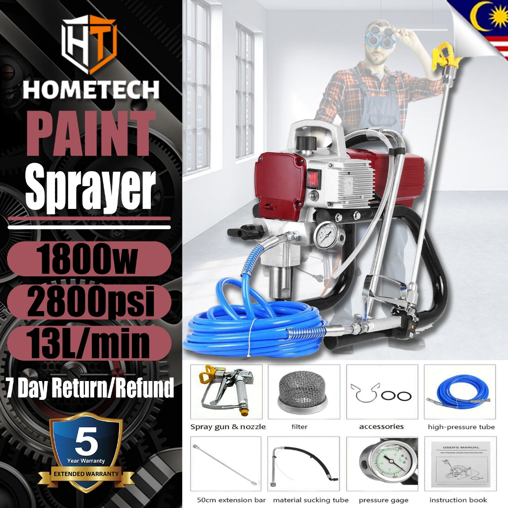 🔥5-year warranty🔥1800w Electric High Pressure Airless Sprayer Machine ...