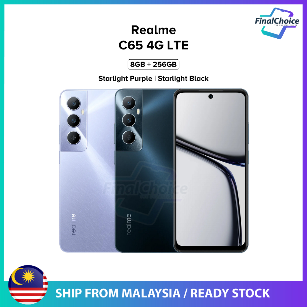 Realme C65 4G LTE/RMX3910 (8GB+256GB) Original Realme Malaysia Warranty | Shopee Malaysia