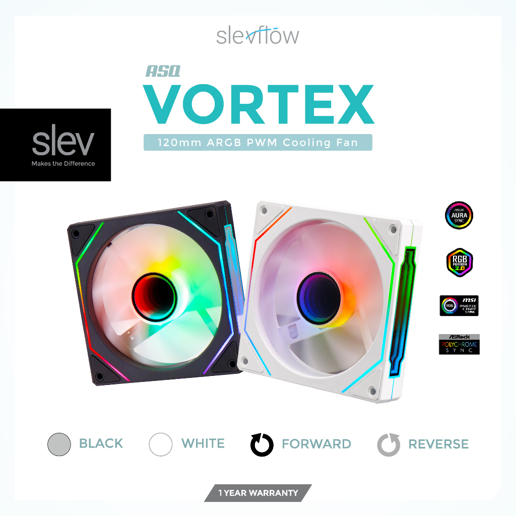 Slevflow ASQ Vortex PWM aRGB 12cm Fan | Shopee Malaysia