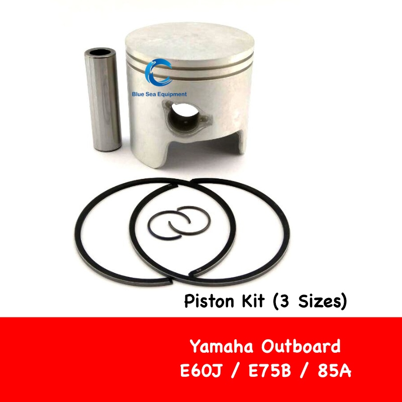 Piston Kit (3 Sizes) for Yamaha Outboard E60J / E75B / 85A (2 Stroke ...