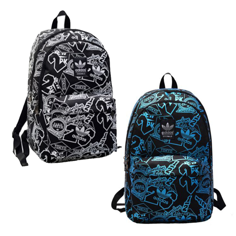 Typo Art Backpack Travel Bagpack Laptop Shoulder Adidas Bag Black Blue ...
