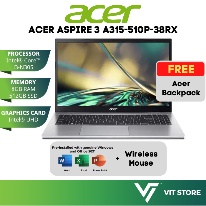 Acer Aspire 3 A315-510P-33QW / A315-510P-38RX Intel i3-N305 8GB 512GB ...
