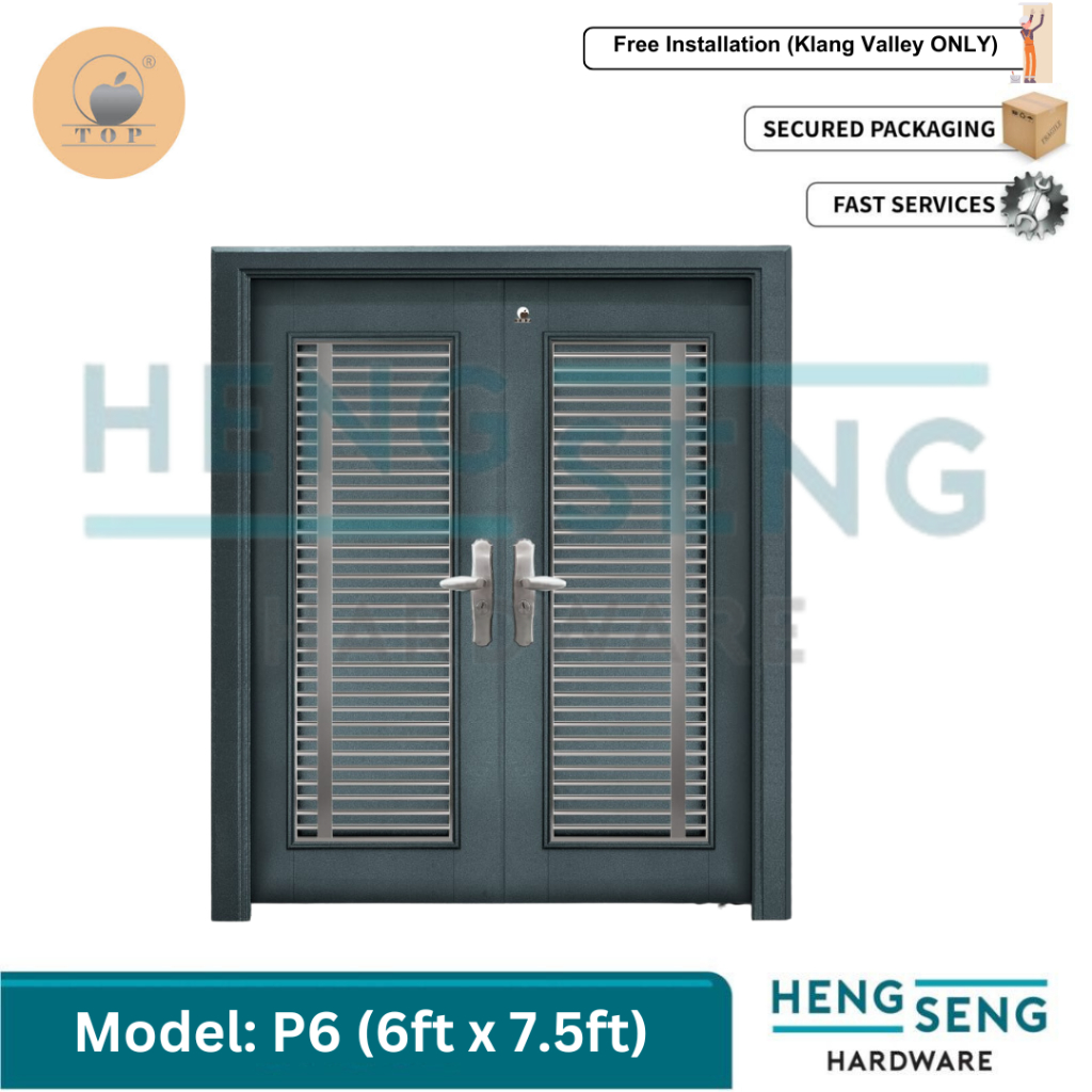 TOP SECURITY DOOR PREMIUM SERIES P6 6FT X 7.5FT INCLUDED INSTALLATION ...