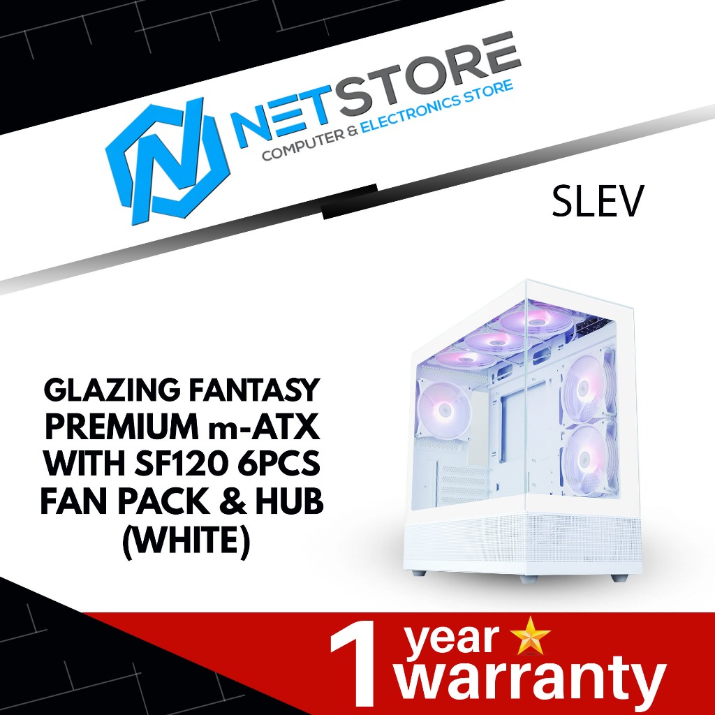 Slevcase Glazing Fantasy Premium m-ATX Casing (White) with SF120 6pcs ...