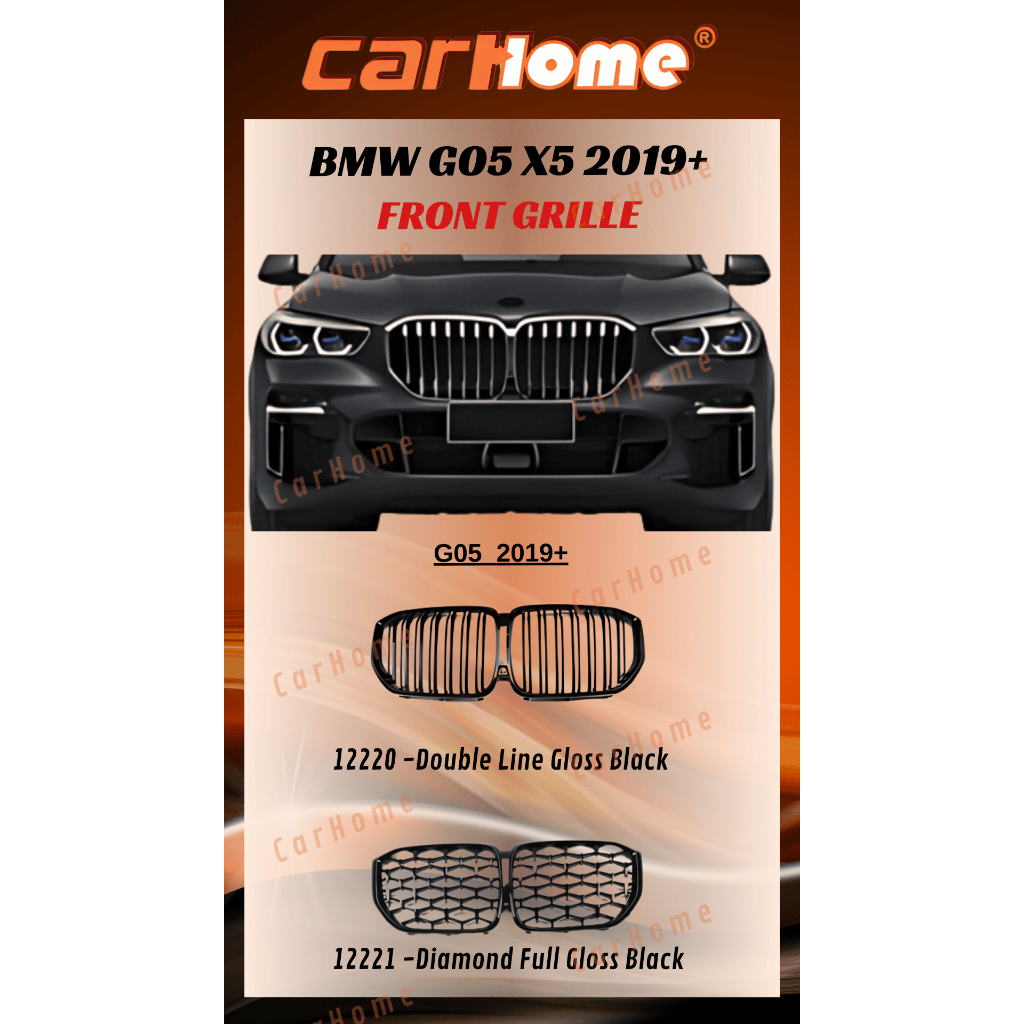 BMW G05 X5 2019+ FRONT GRILLE DOUBLE LINE GLOSS BLACK DIAMOND FULL ...