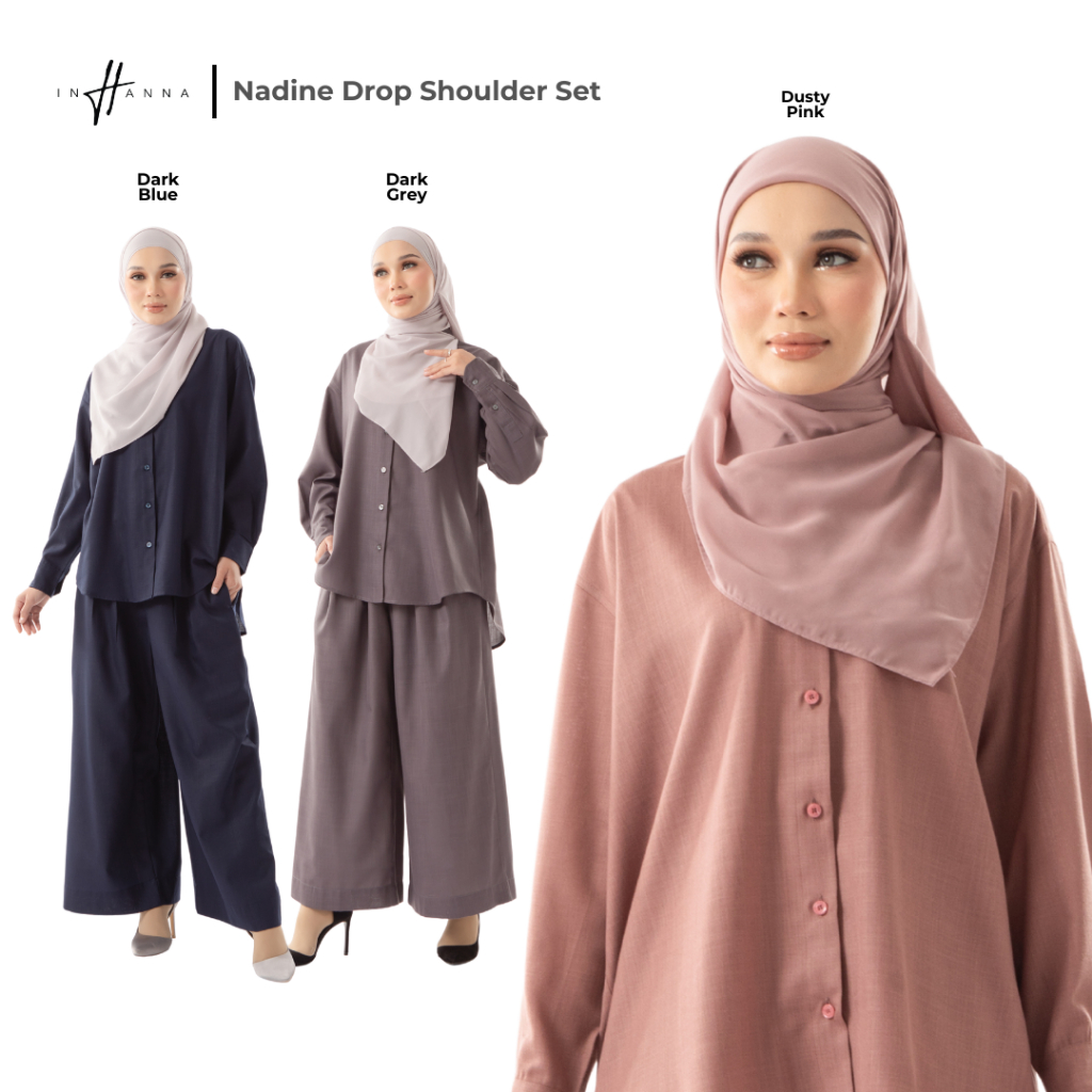 INHANNA Nadine Drop Shoulder Blouse Set | Shopee Malaysia