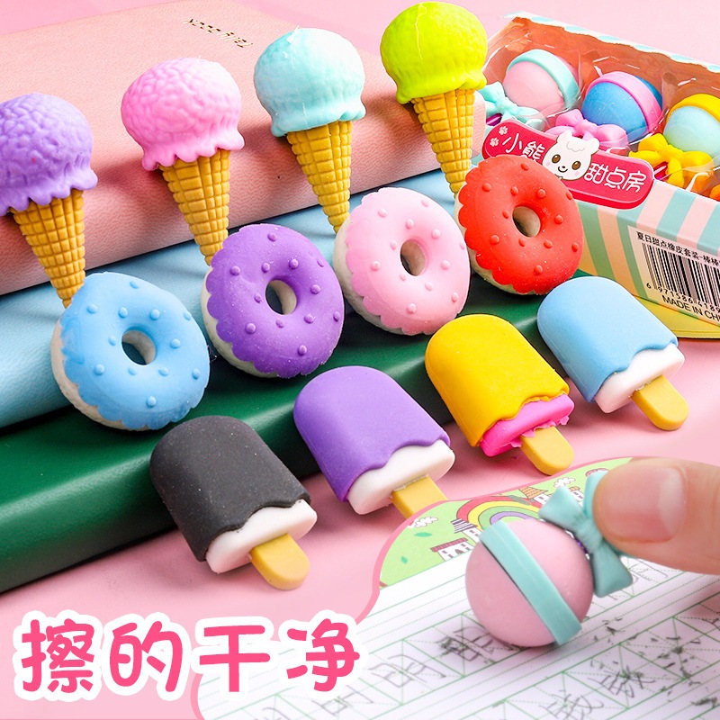 4pcs Detachable Candy Rubber Eraser Early Learning Education Toy Kid ...