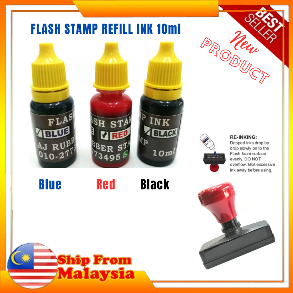 REFILL INK FOR FLASH STAMP (10ml) | Shopee Malaysia