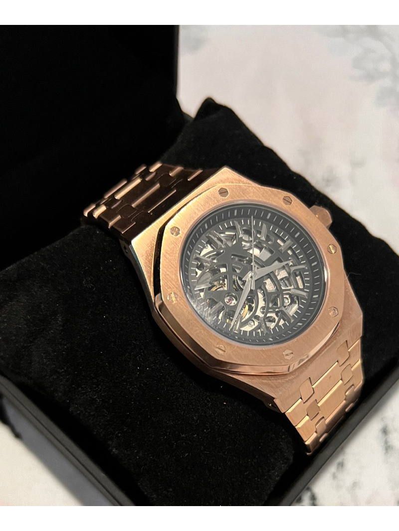 AP Seiko Mod Rose Gold Skeleton Dial Automatic | Shopee Malaysia