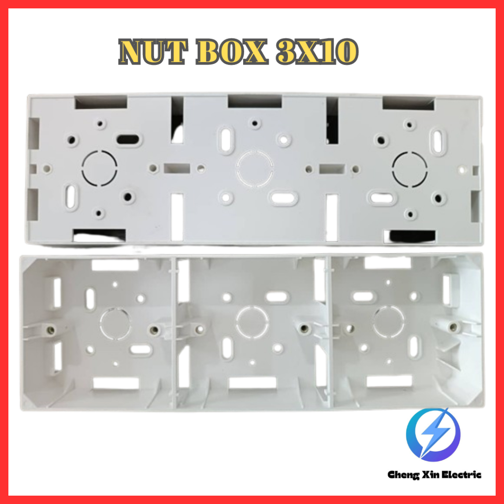 PVC BOX SURFACE TYPE NUT / ELECTRICAL BOX / WHITE BOX / Switch Socket ...