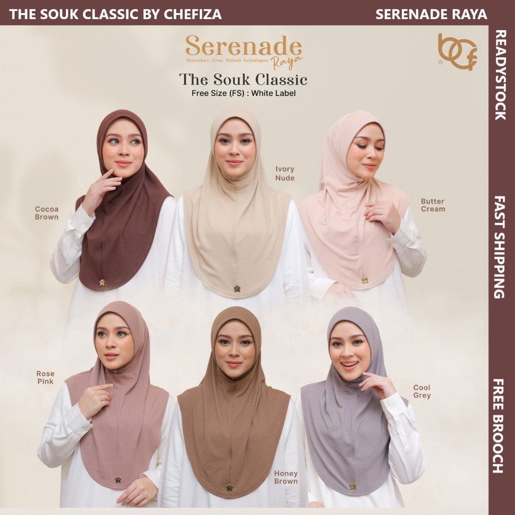 Readystock FreeSize SERENADE RAYA The Souk CLASSIC BCF By CheFiza ...