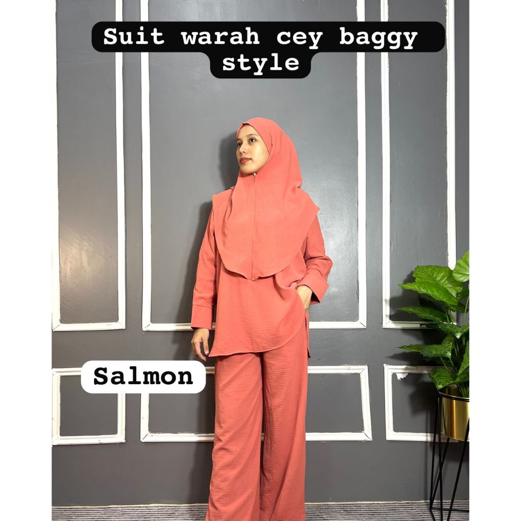 Suit UqAIRA one set with Tudung cey BAGGY STYLE | Shopee Malaysia