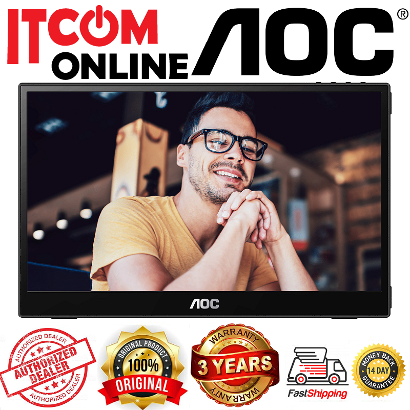 AOC 15.6'' LED PORTABLE MONITOR (16T3E) IPS/FHD/4MS/TYPE-C/VESA/60HZ ...