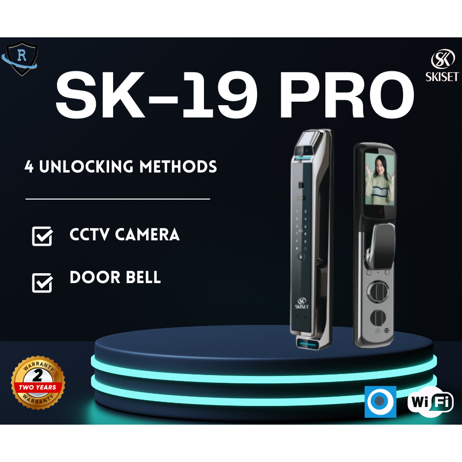 SKISET SK-19 Pro Smart Digital Lock With Camera/Xhome Smart App(Wifi ...
