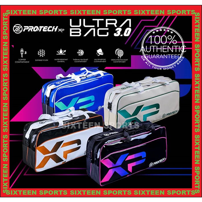 Protech Ultra Bag 3.0 Tournament Racket Bag (Can fit in 6-8pcs rackets ...