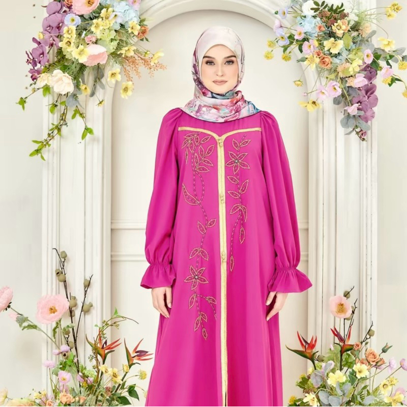 MINAZ HUMAYRA ABAYA - MAGENTA SIZE 2XL / NEW WITH TAG | Shopee Malaysia