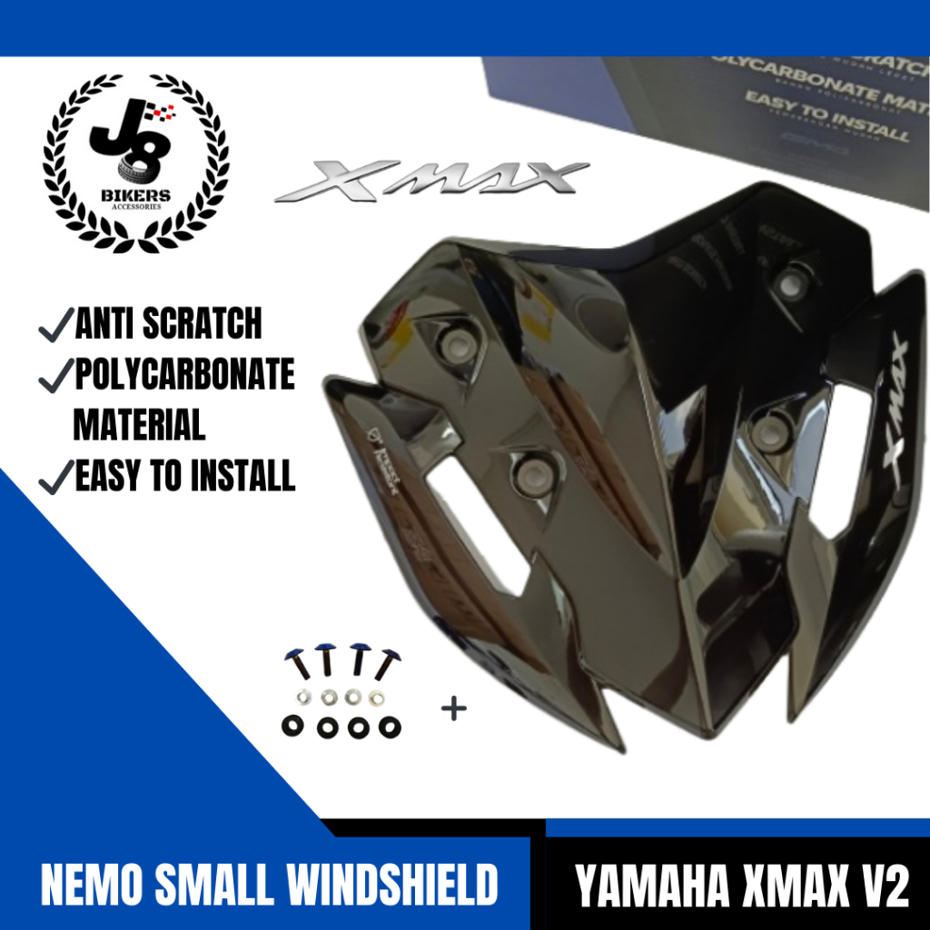 YAMAHA XMAX V2 NEMO SMALL WINDSHIELD CONNECTED 2023 | Shopee Malaysia