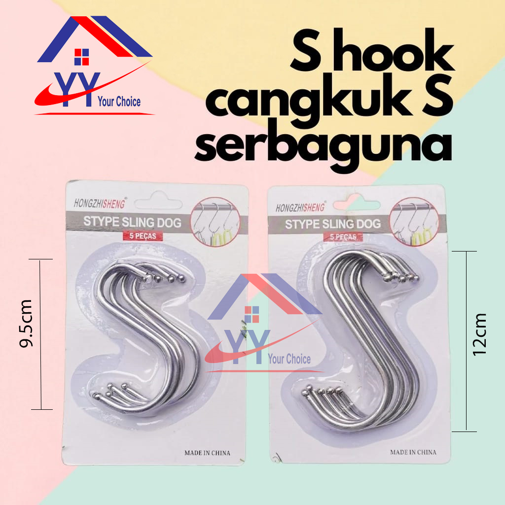 [5 Pcs in 1 Pack] "S" Shape Stainless Steel Hook/Cooking Utensils ...