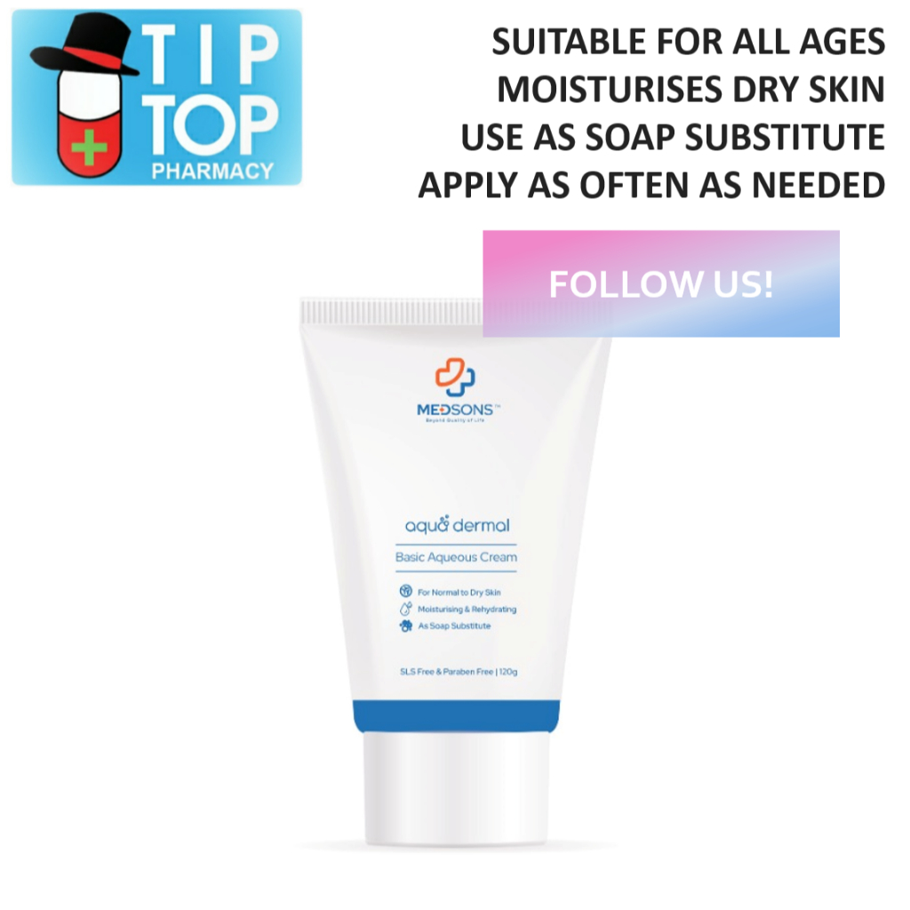 Medsons Basic Aqueous Cream 120g Aqua Dermal ( for normal to dry skin ...