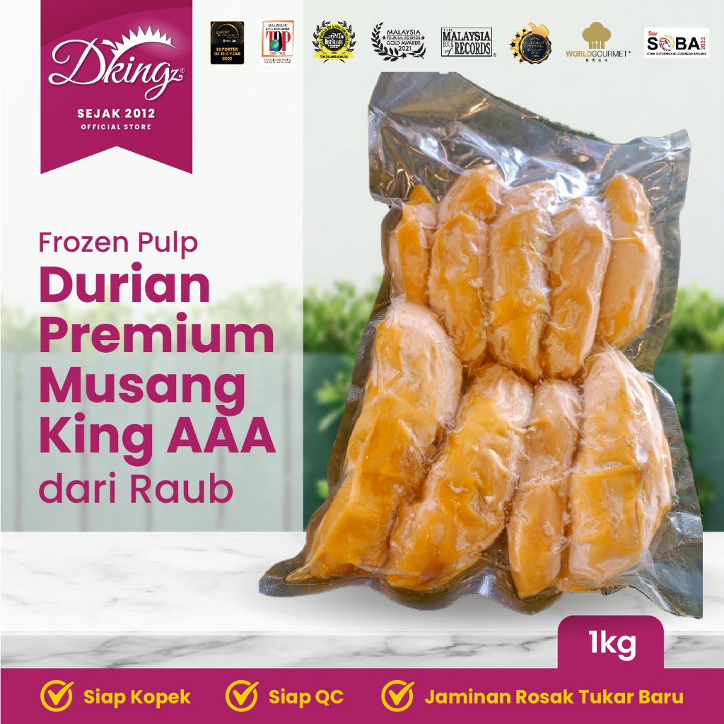Dking Frozen Durian Pulp Premium Musang King AAA from Raub - 1kg isi ...